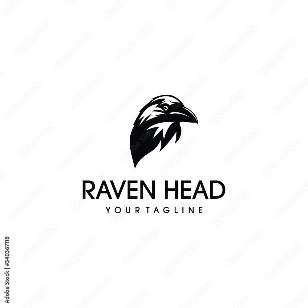 Raven bird logo vector design. Awesome a raven logo. A raven bird ...