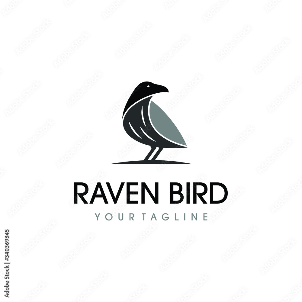 Raven bird logo vector design. Awesome a raven logo. A raven bird ...