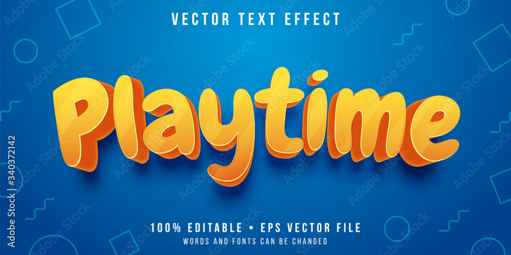 Editable text effect - kids playtime style Stock Vector | Adobe Stock