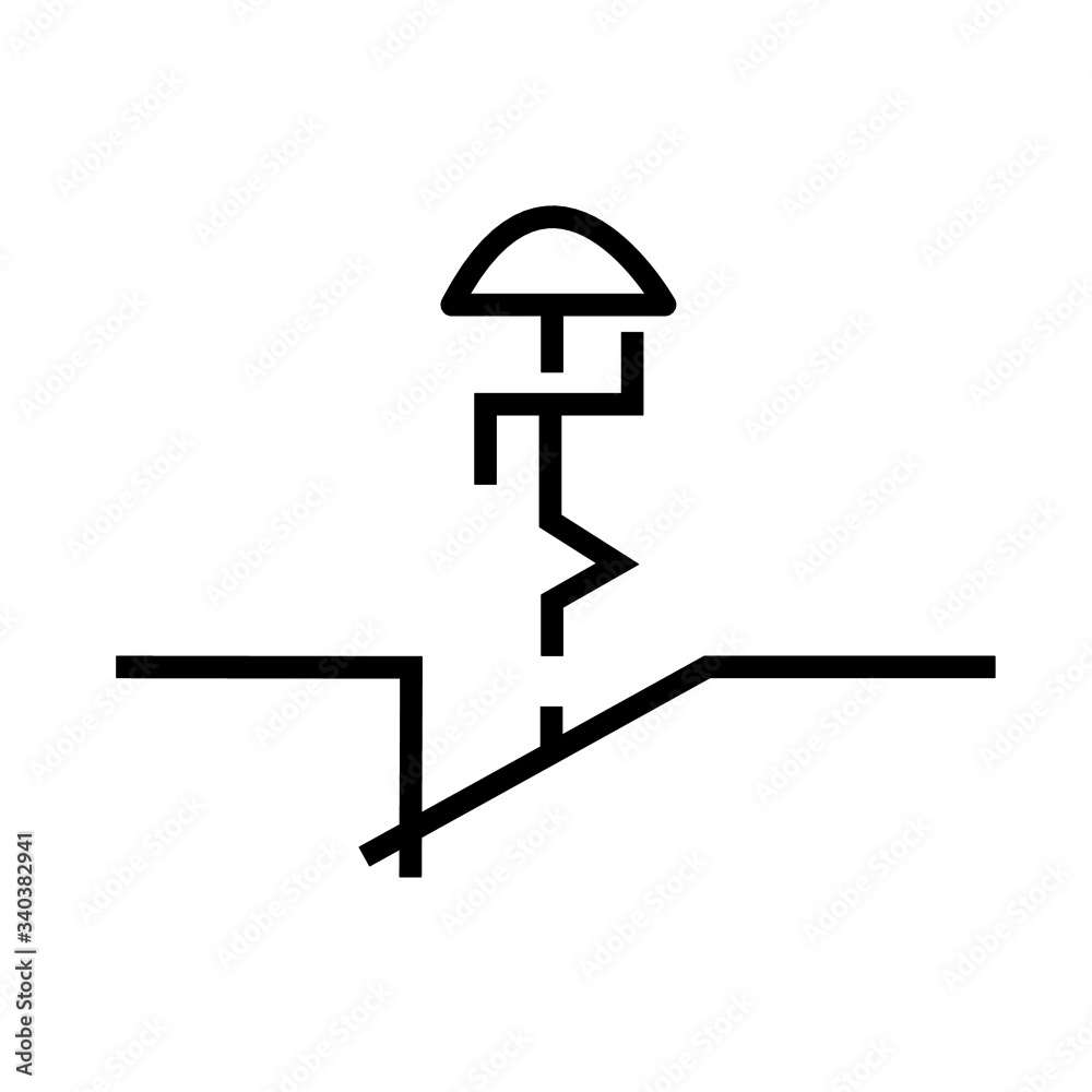 Symbol Mushroom Head Normally Closed Twist Latch Stock Vector | Adobe Stock