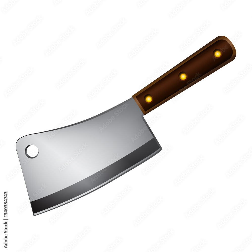 butcher meat cleaver in color Stock Vector | Adobe Stock