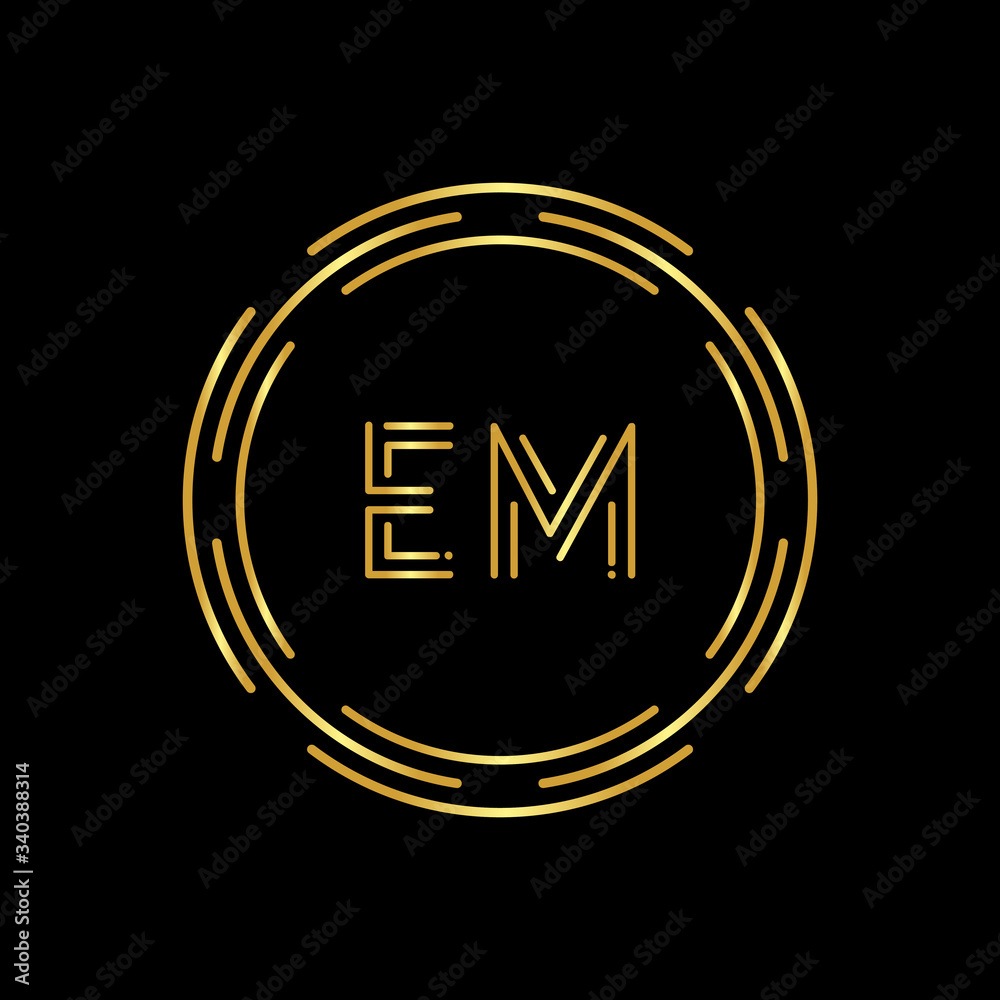 Initial EM Letter Logo With Creative Modern Business Typography Vector ...