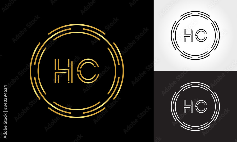HC Logo Design Vector Template. Initial Circle Letter HC Vector ...