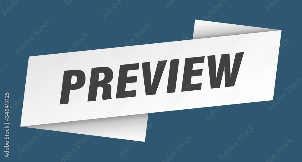 preview banner template. preview ribbon label sign Stock Vector | Adobe ...