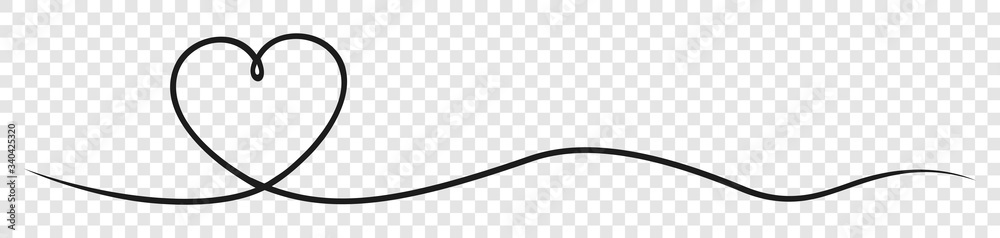 Hand drawn heart in thin line isolated, heart sketch doodle, scribble ...