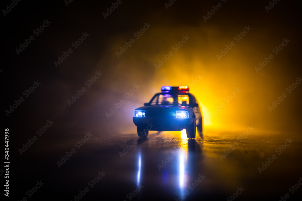 Police Cars At Night