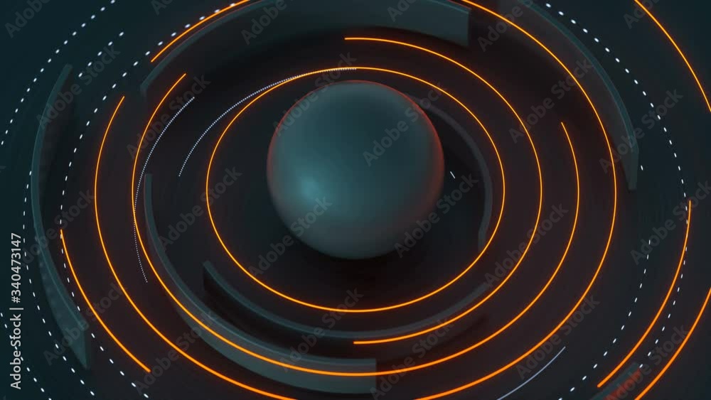 Rotating circle elements. Computer generated abstract motion background ...