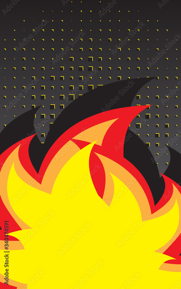 Speech bubble in form of fire or burning flame. Pop art cloud. Vector ...