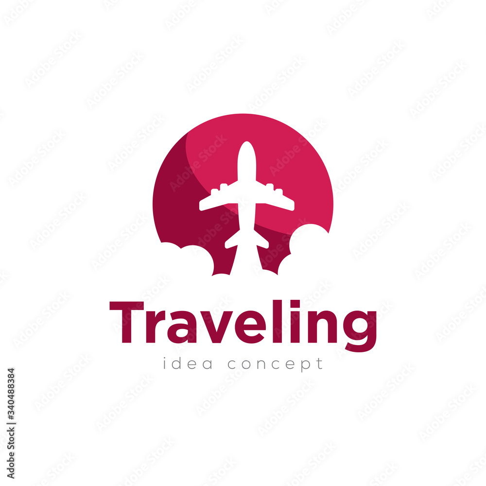 Creative Travel Concept Logo Design Template Stock Vector | Adobe Stock
