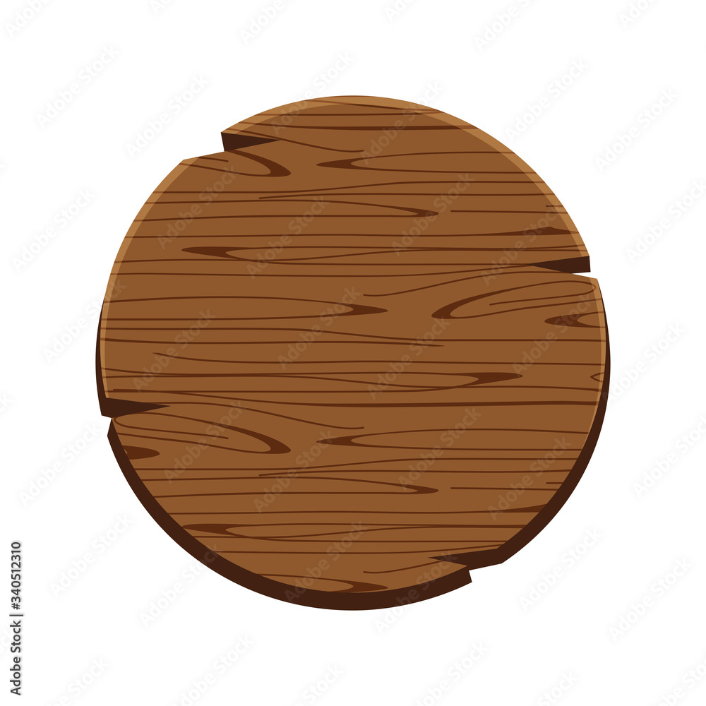 circle wood oak sign isolated on white, round wooden sign old ...