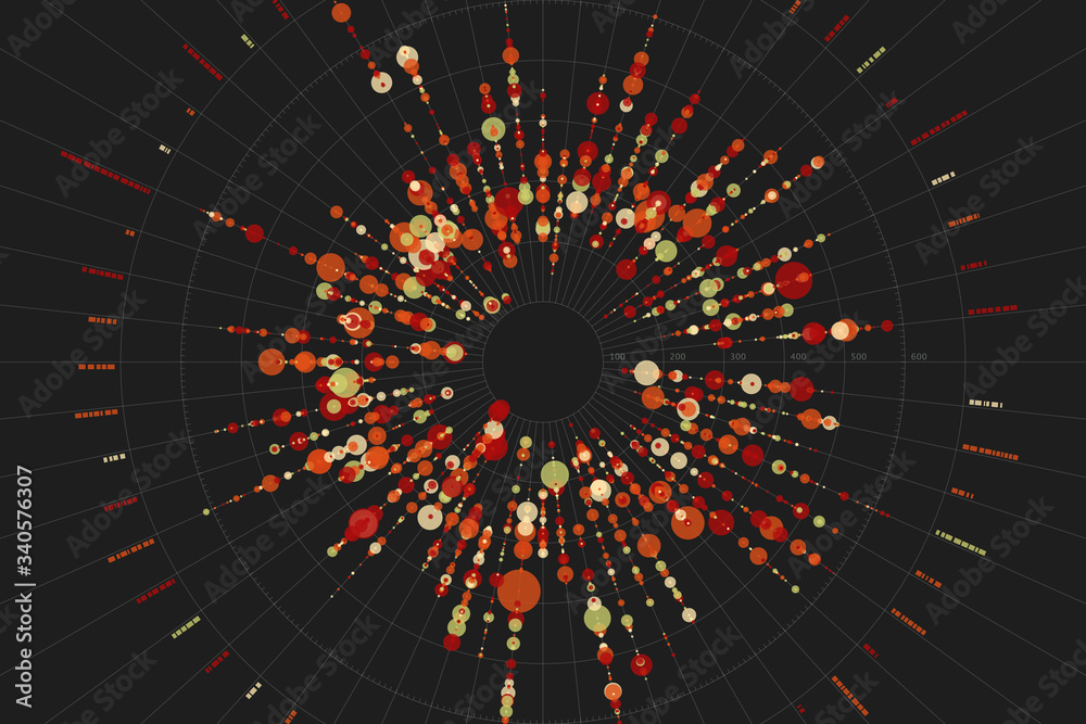 Big data visualization. Futuristic infographic. Complex information ...