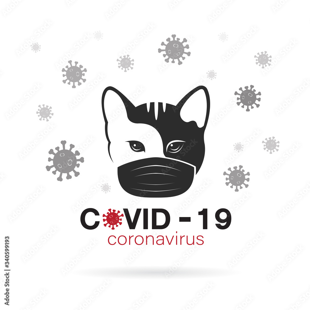 Cats wearing a mask to protect against the covid-19 virus. Breathing ...