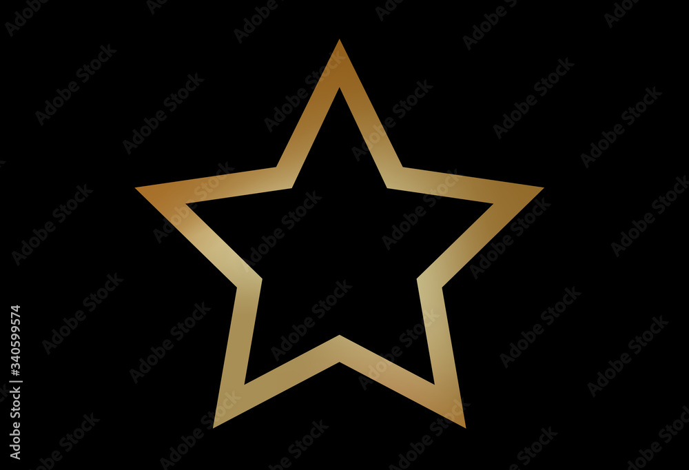 Gradient gold star outline sign flat icon symbol vector format Stock ...
