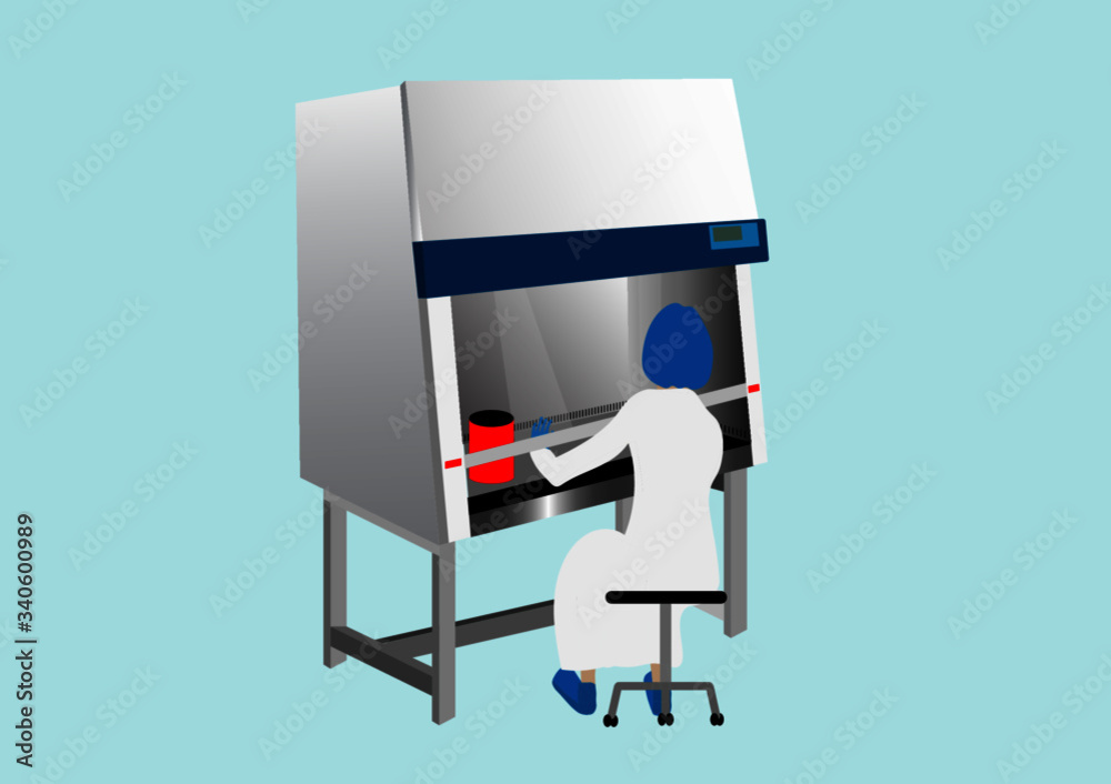 Medical technologist use biosafety cabinet for diagnosis specimen and ...