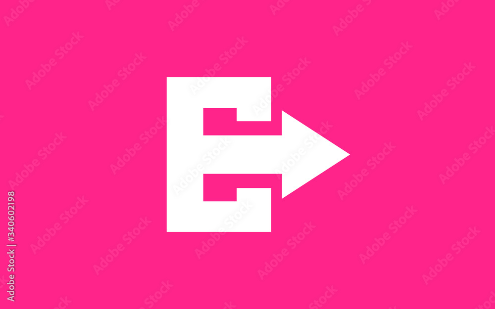 E Letter with an arrow Icon or Logo design, Vector Template Stock ...