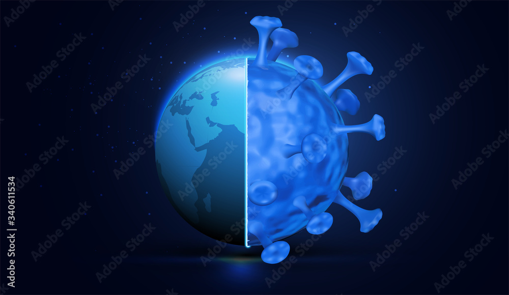 carte ou bandeau de la terre qui est menacée par le coronavirus elle ...