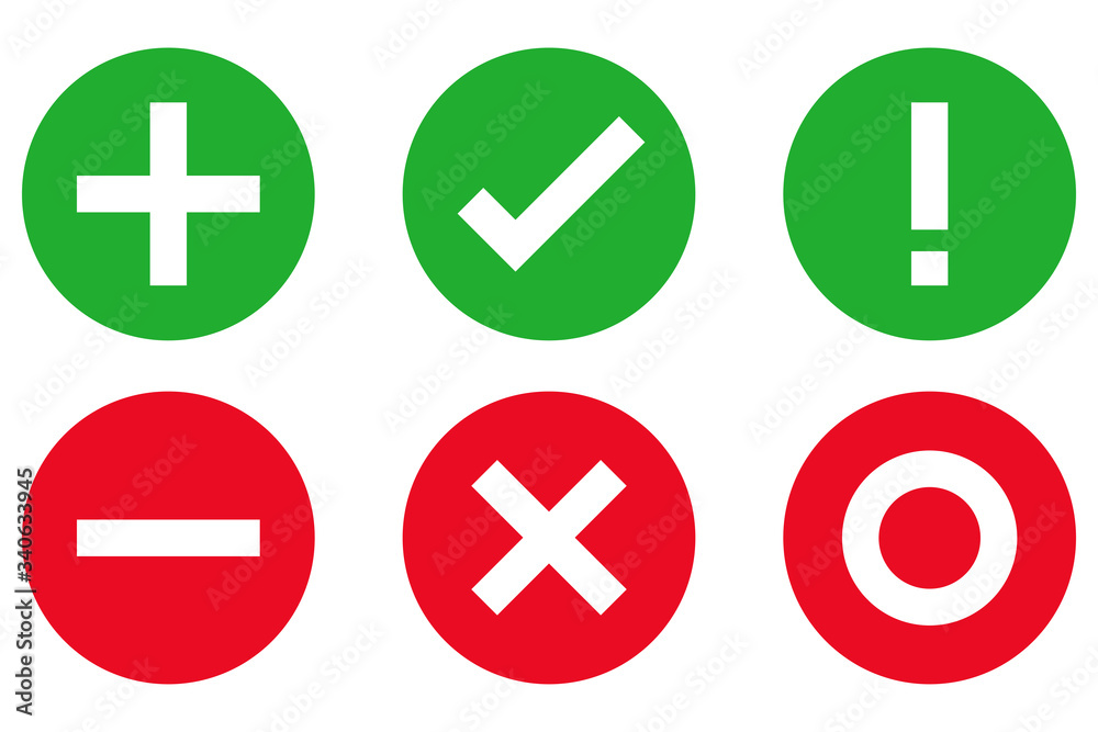 plus minus check mark icon sign vector Stock Vector | Adobe Stock