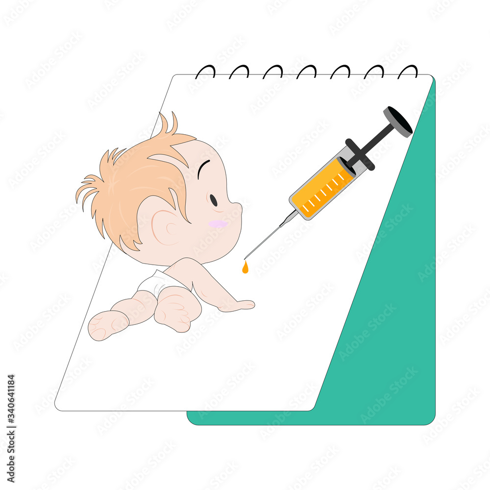 Children vaccination concept for immunity health with syringe makes an ...