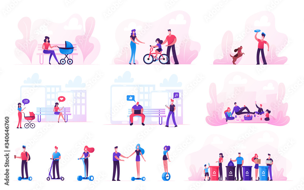 Set of Male and Female Characters during Covid19 Pandemic and ...