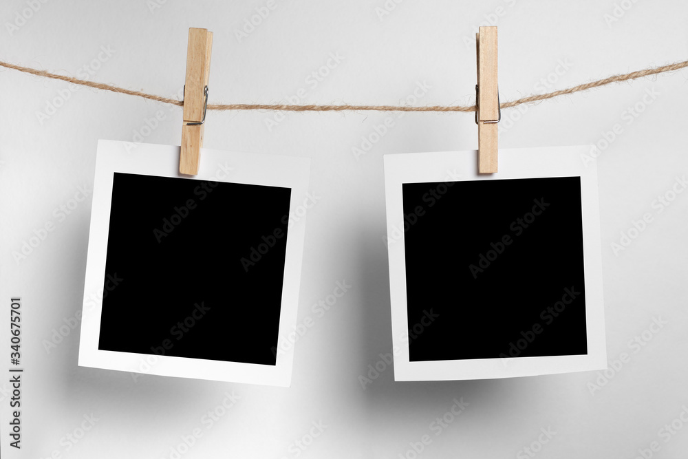 Polaroid photo frames. Square frame template with shadows isolated on ...