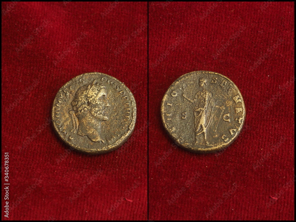 Moneda de sertercio romano. Imperio Romano. Moneda romana. Roma ...