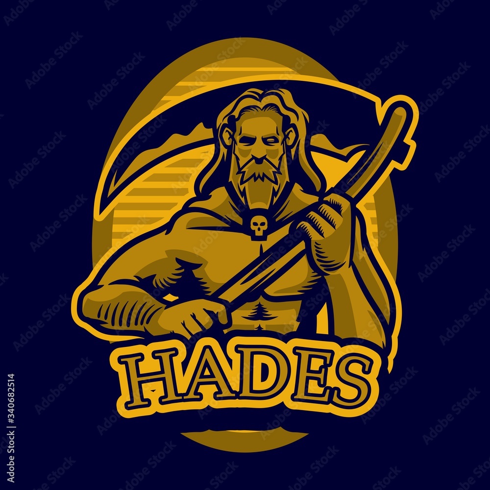 Hand drawn illustrations ancient Greek myths. Hades the ancient Greek ...