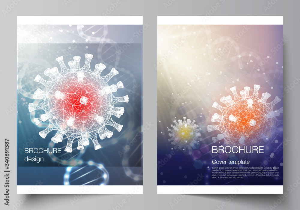 Vector layout of A4 cover mockups templates for brochure, flyer layout ...