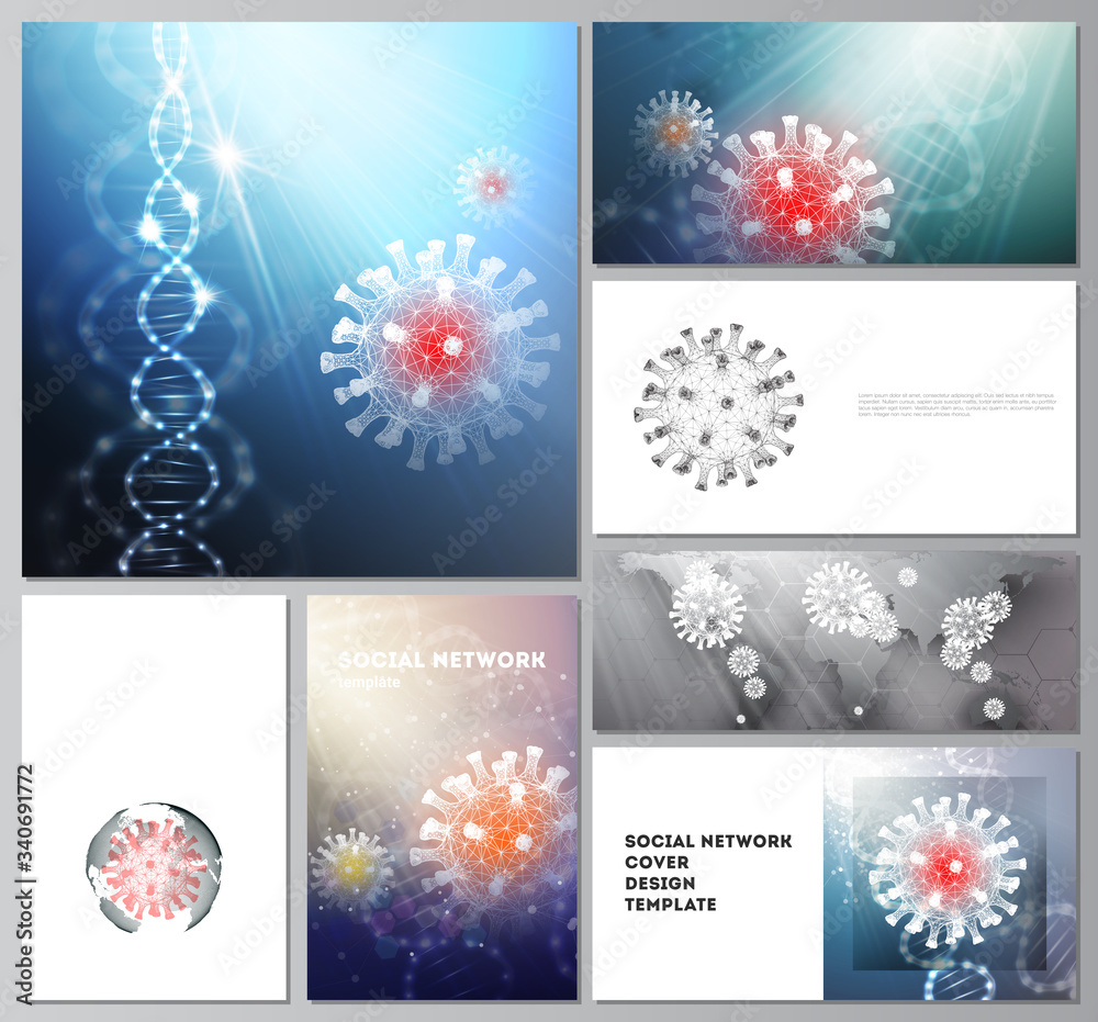 Vector layouts of social network mockups for cover design, website ...