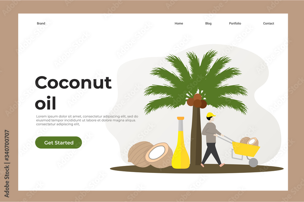 Coconut oil concept illustration concept for web landing page template ...