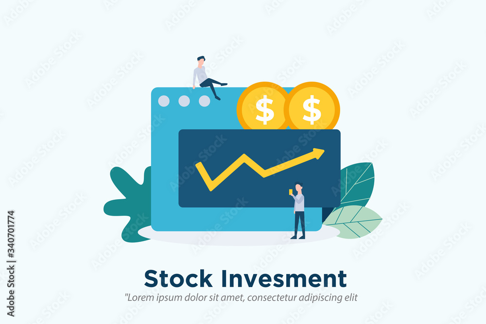 Stock market investment concept illustration concept for web landing ...