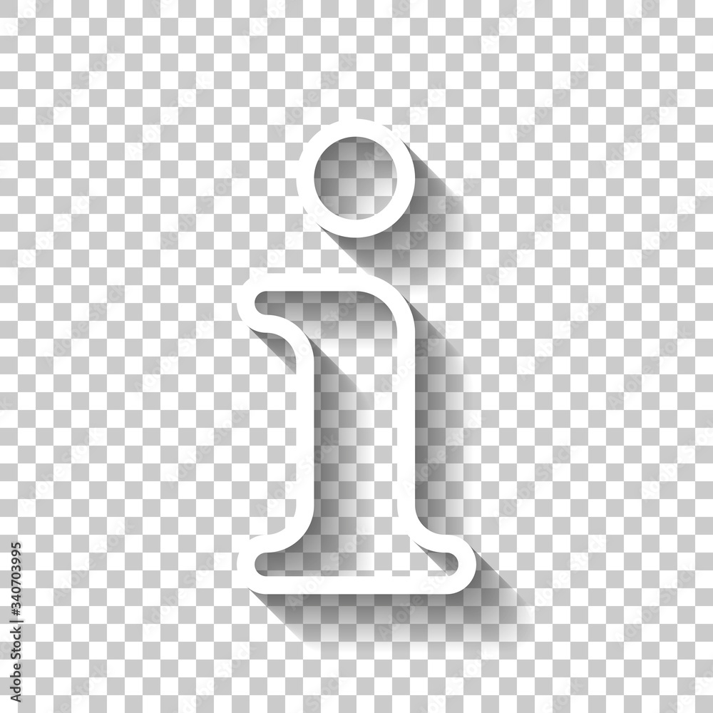 Information symbol, inform desk, i letter, outline design. White icon ...