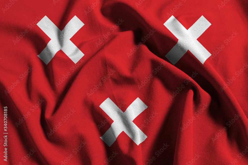 Flag of Breda, the Netherlands, with waving fabric texture Stock ...