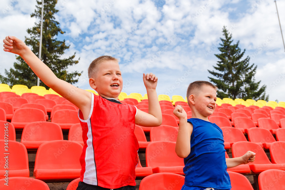 children of the fan at the football stadium Stock Photo | Adobe Stock