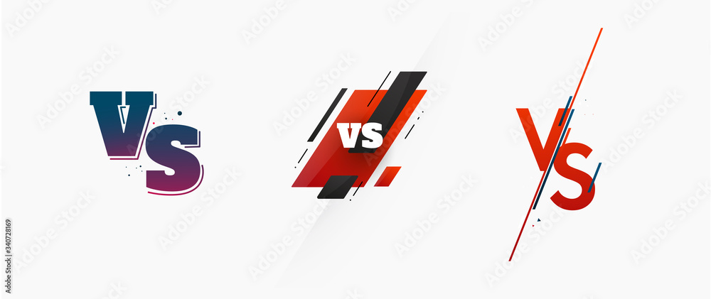 Set of different versus logo vs letters for sports and fight ...