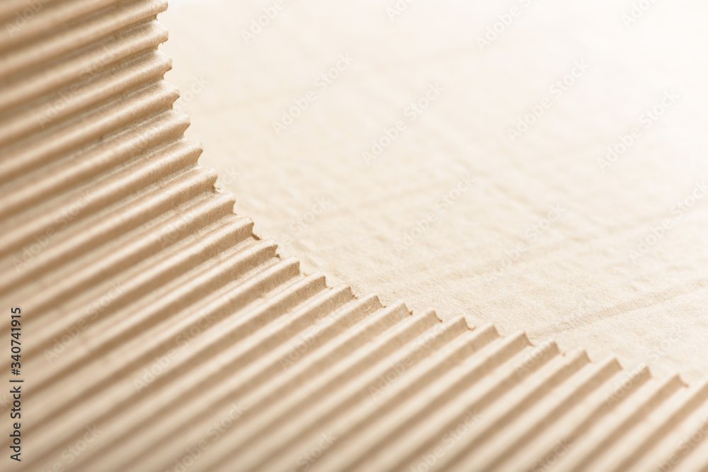 Carton or cardboard packing material. Texture of corrugated paper ...