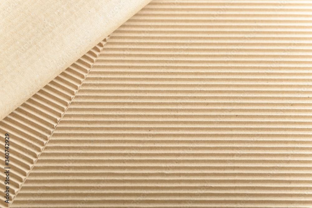 Carton or cardboard packing material. Texture of corrugated paper ...