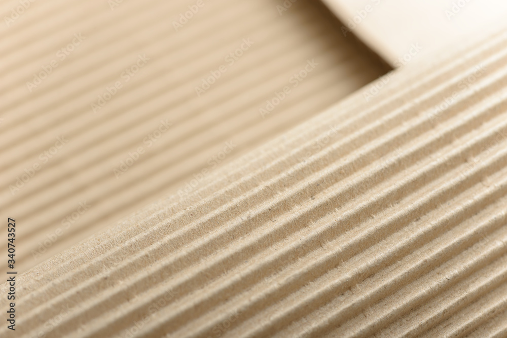 Carton or cardboard packing material. Texture of corrugated paper ...