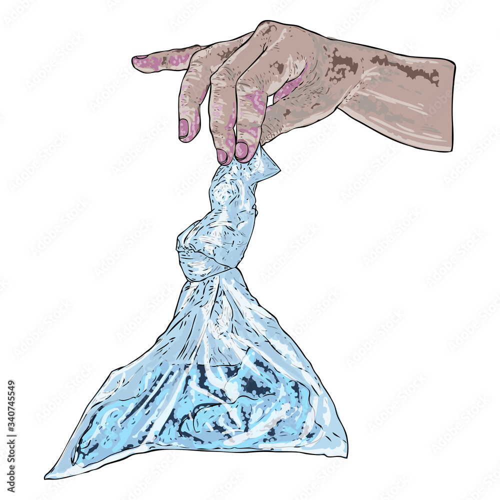 Proper disposal of used medical gloves. Hazardous contaminated bio ...