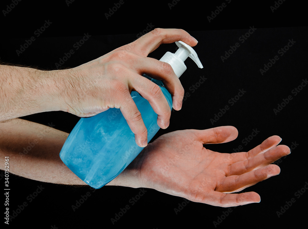 Washing hands with soap. Medical and pharmaceutical concept. Protection ...