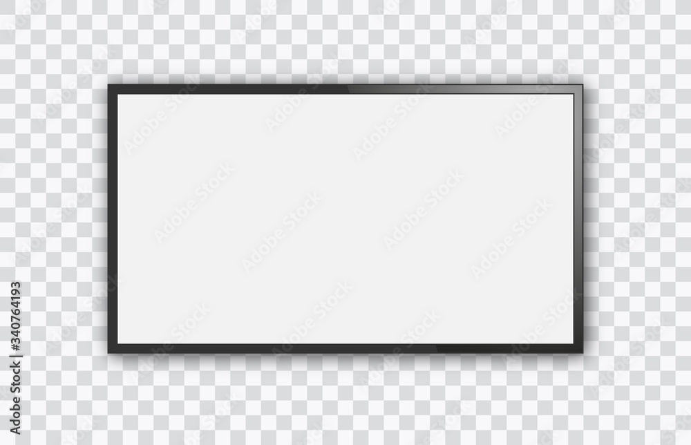 Realistic television screen on transparent background. Mockup of ...