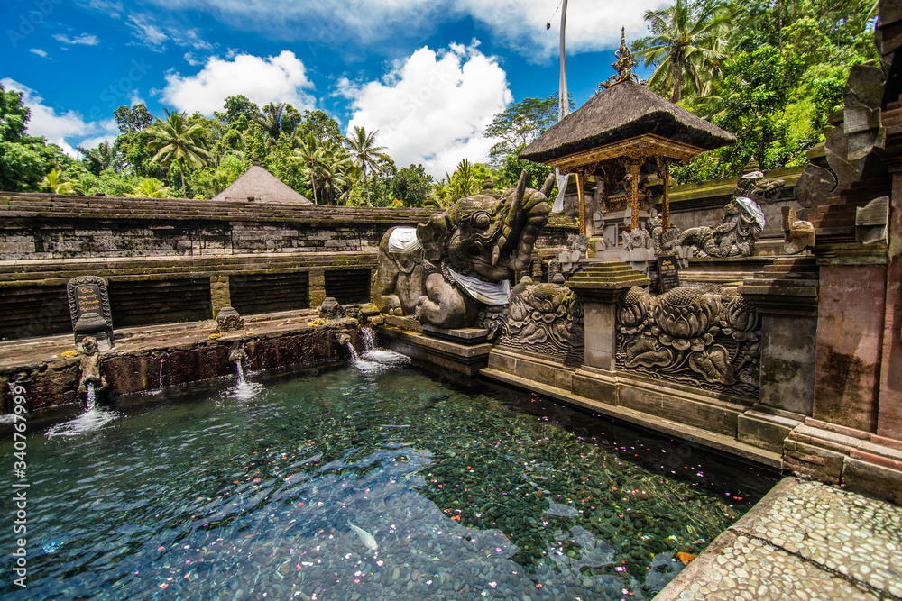 Bali, Indonesia - February, 2020: Pura Tirta Empul temple. Architecture ...