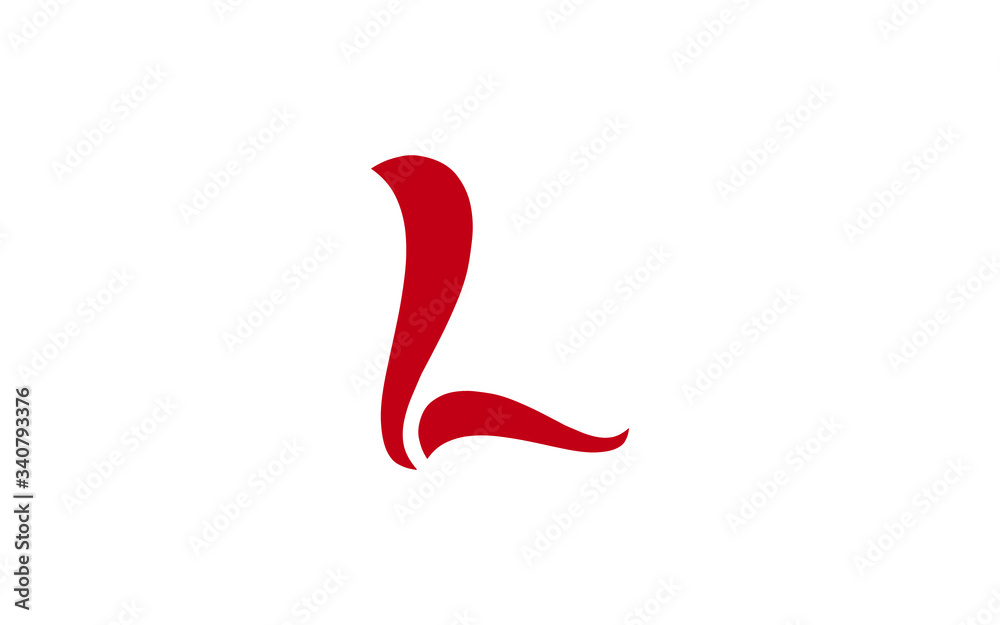 L uppercase Letter Cursive Icon or Logo design, Vector Template Stock ...