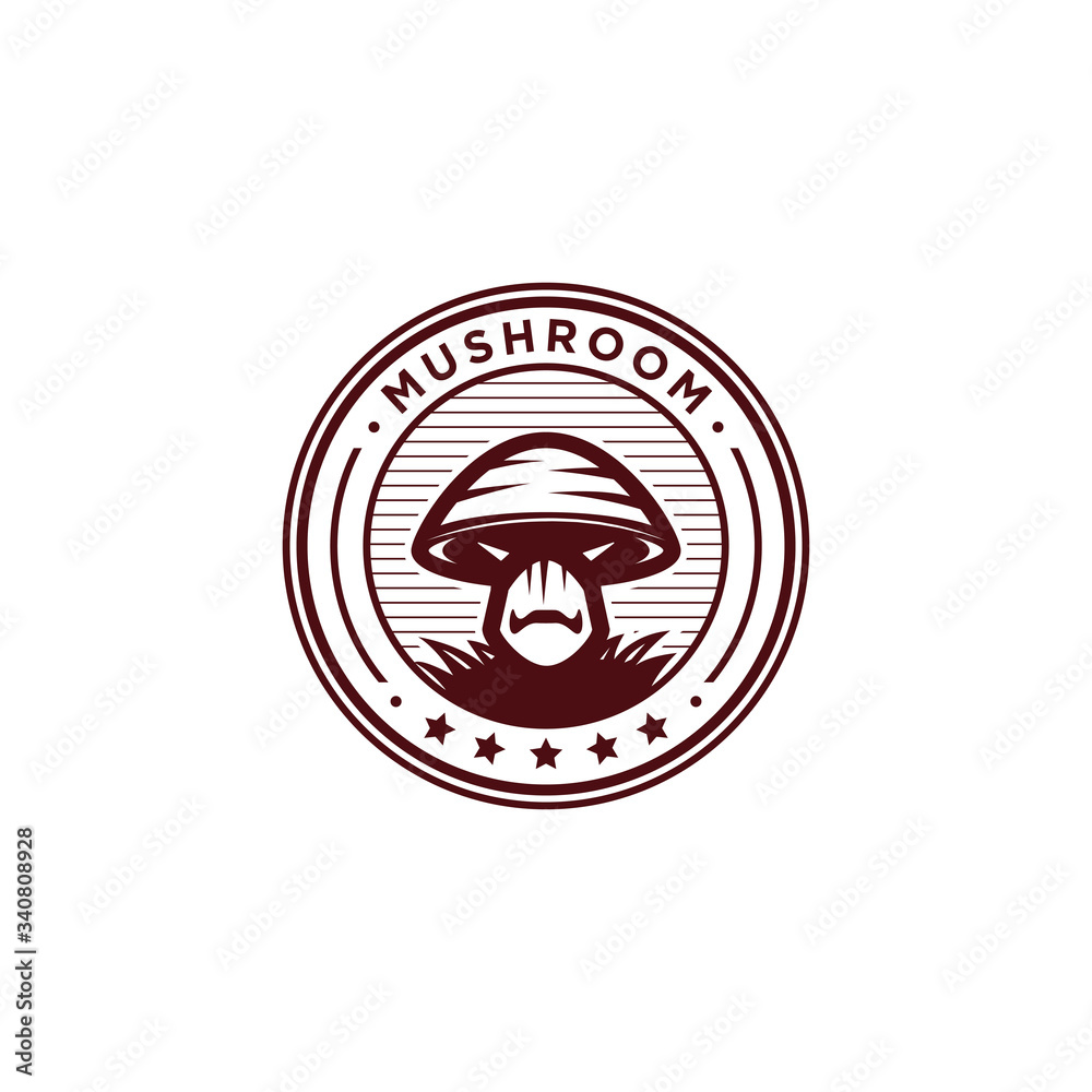 organic mushroom farm logo design, mushroom healthy farm badge and ...