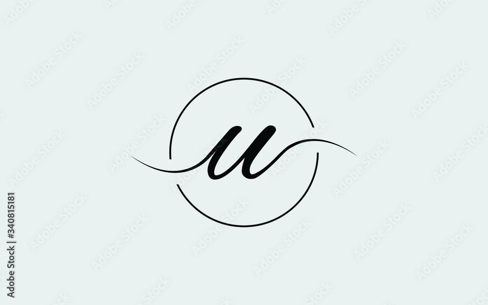 u Lowercase Letter Cursive Icon or Logo design, Vector Template Stock ...