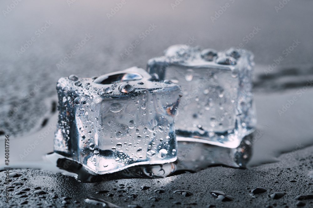 Pyramid of beautiful thawed ice cubes with drops of water Stock Photo ...