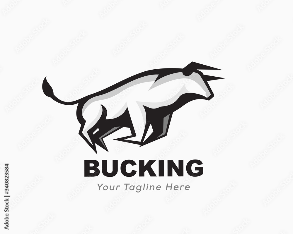 flying jump bull logo design inspiration Stock Vector | Adobe Stock