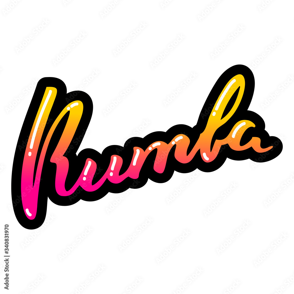 Vettoriale Stock Rumba. Hand drawn word "Rumba" isolated on a white ...
