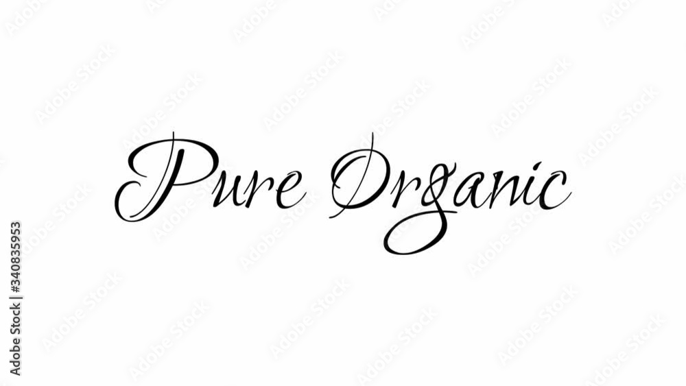 Stockvideon Animated Appearance in Video Graphic Transition Effect of Cursive Text of Black Pure ...