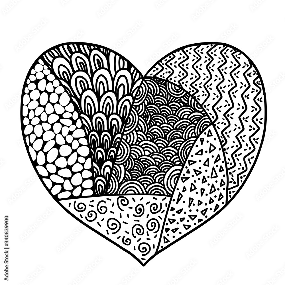 Heart doodle Stock Vector | Adobe Stock