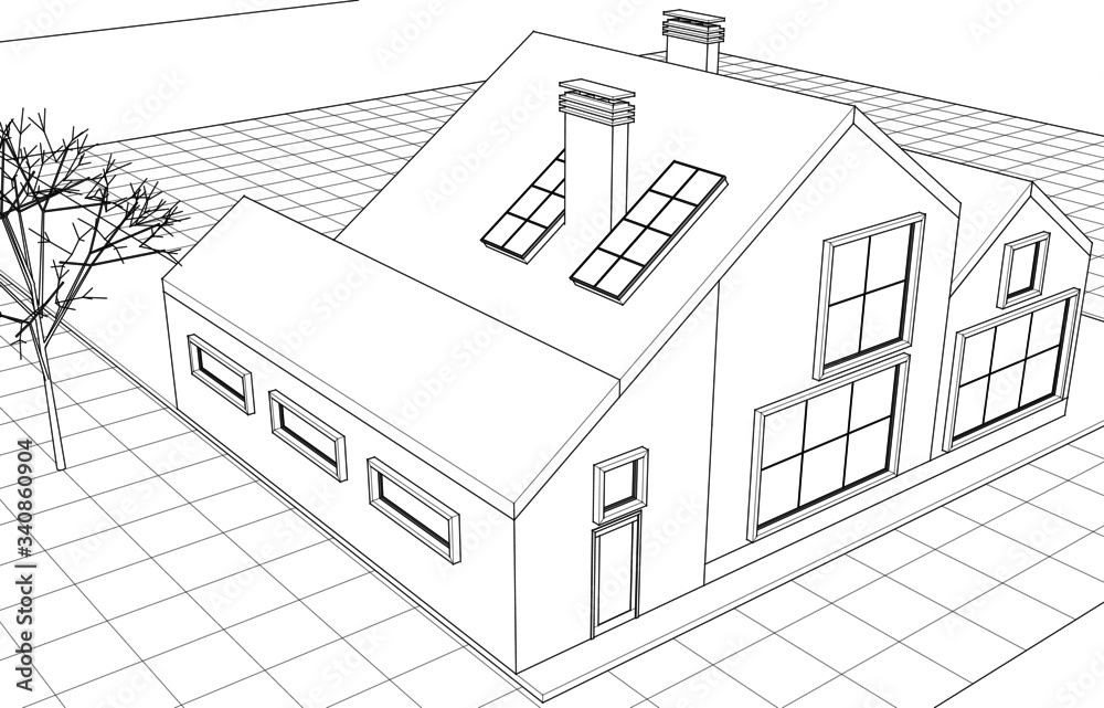 3d House Outline